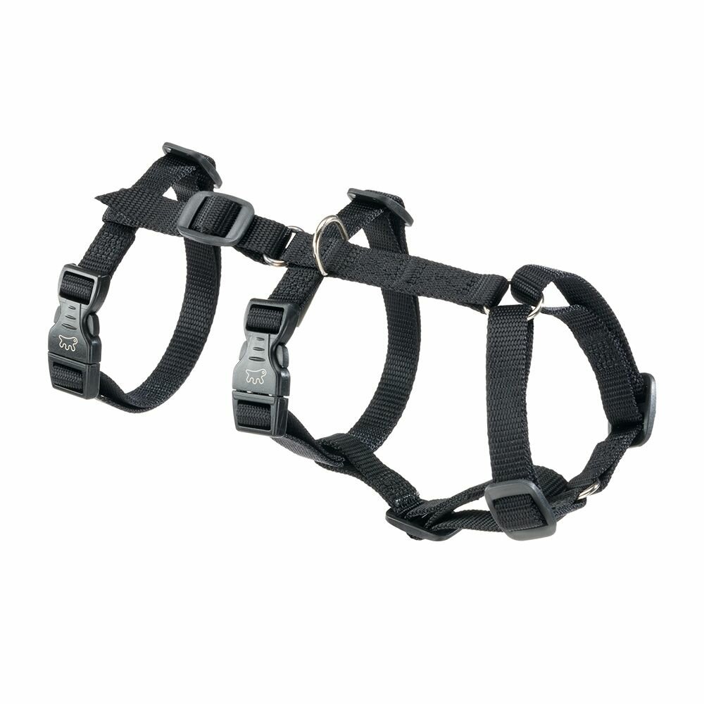 Шлейка для собак Ferplast BRAVE SMALL защищающая от побега, нейлоновая, черная