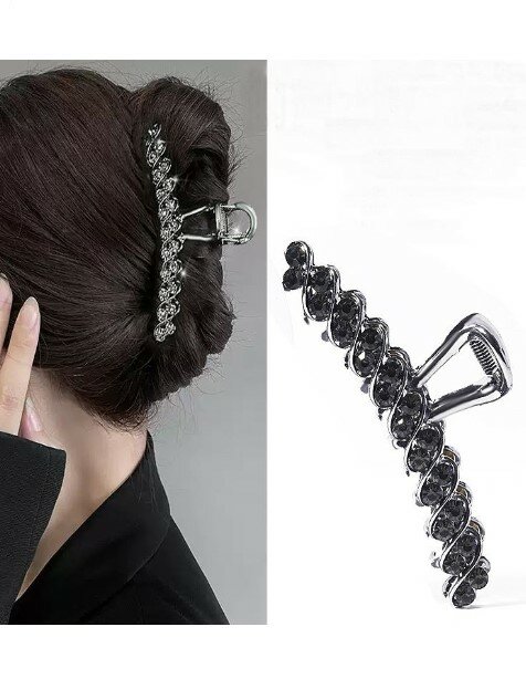 Большая металлическая жемчужная заколка для волос