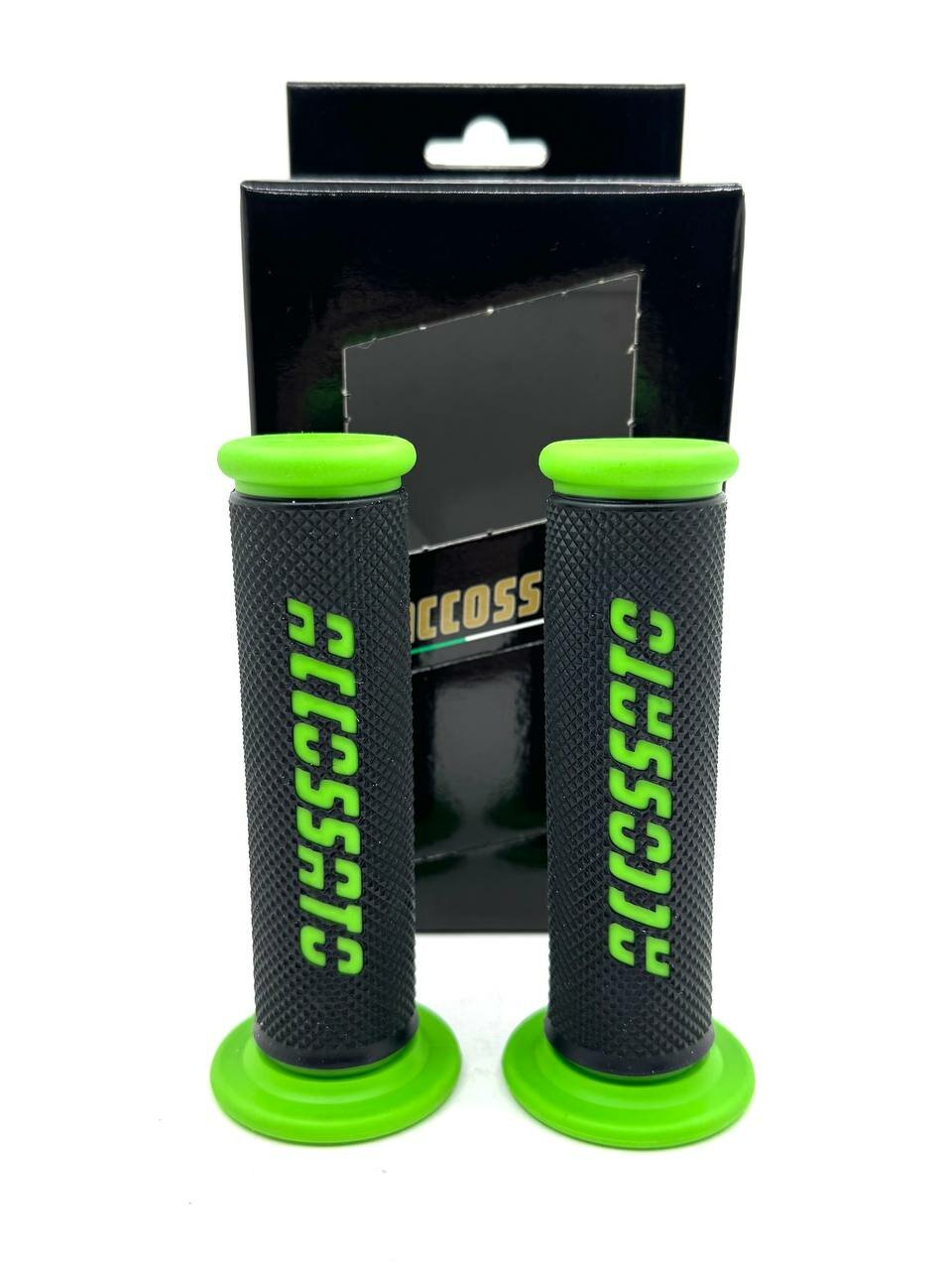 Accossato Комплект грипс закрытого типа для руля мотоцикла 22мм (Зелёные) OFF ROAD