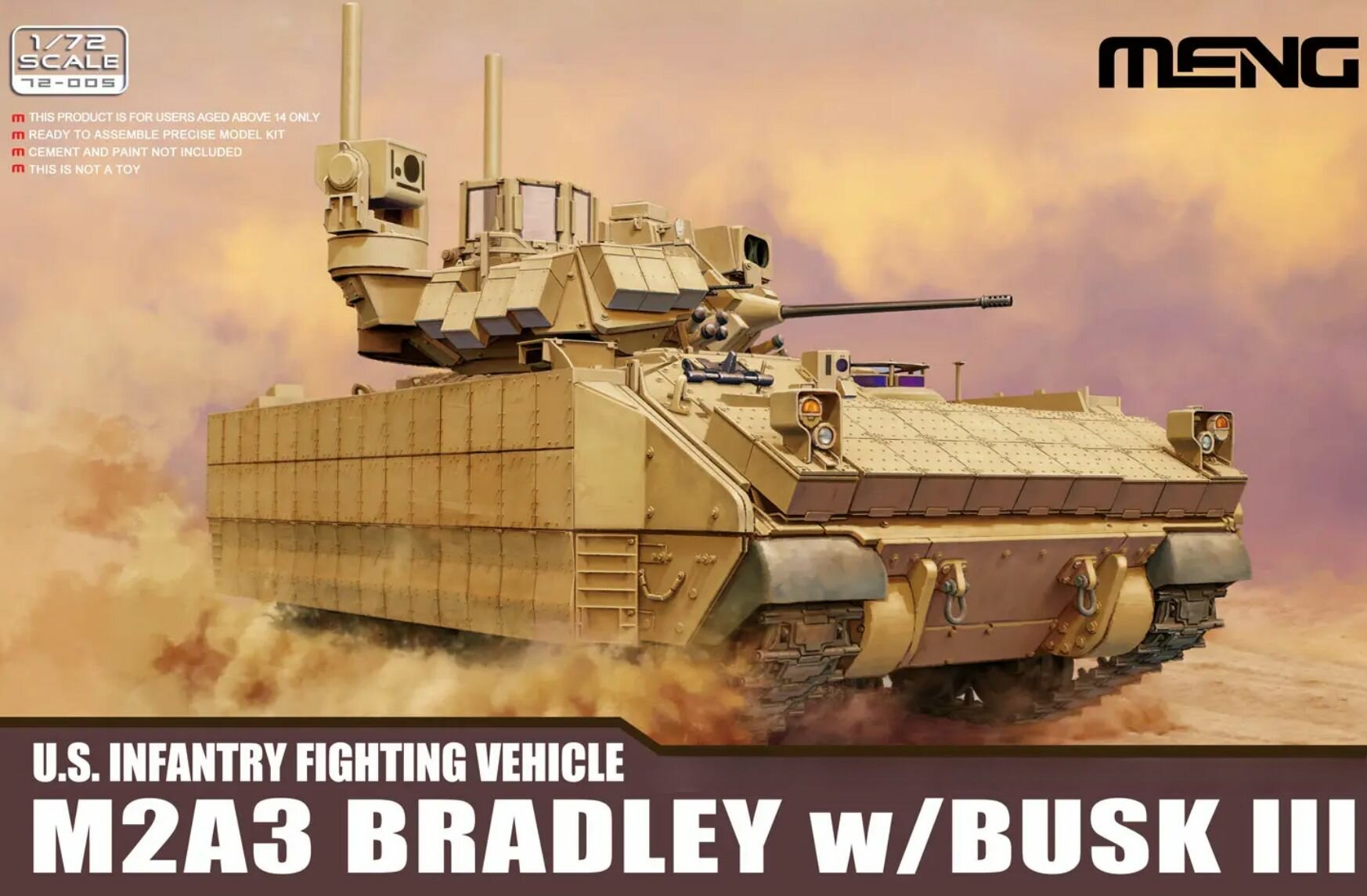 MENG 72-005 1/72 Модель бронетранспортера Боевая машина пехоты США M2A3 Bradley w/ BUSK III