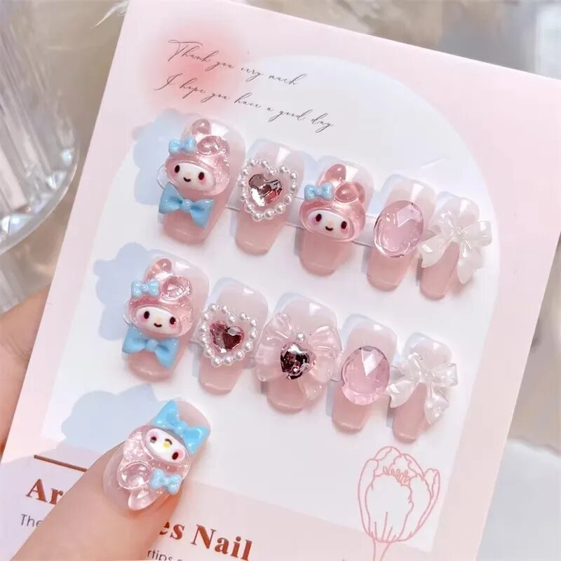 Miniso Sanrio My Melody накладные ногти, Розовый