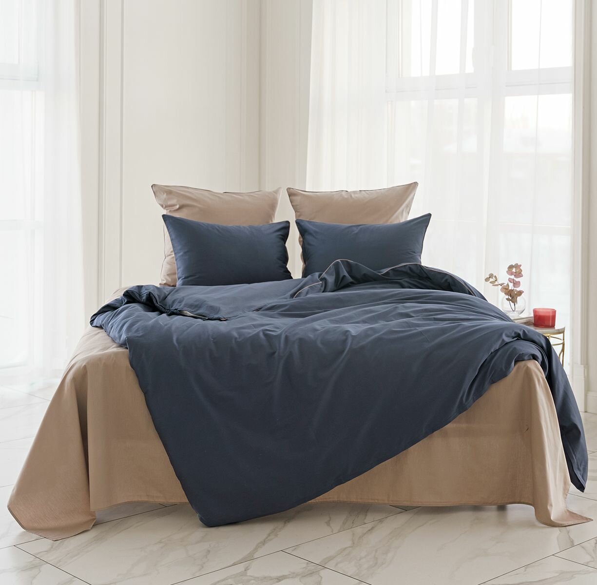 Комплект постельного белья, сатин дуэт ATLANTIC. STENOVA HOME