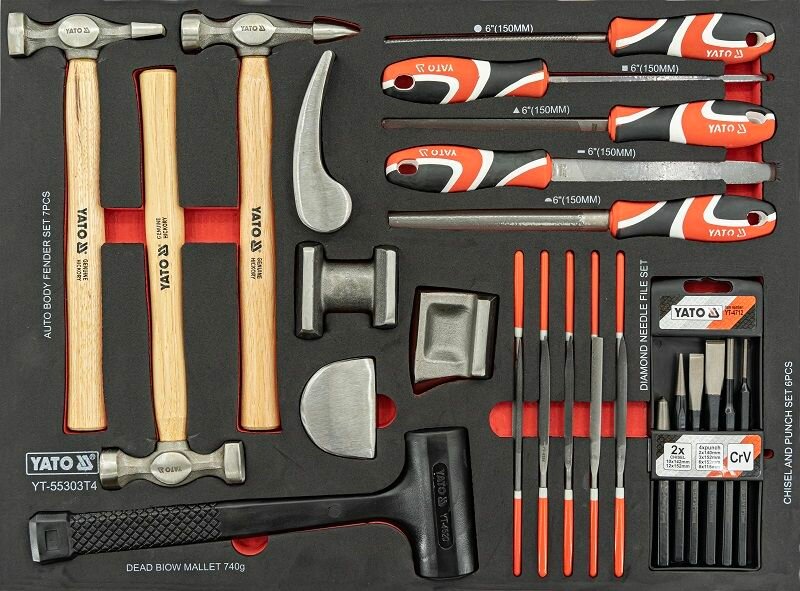 Ложемент YT-55303T4 YATO, 19 отделений, черный, для выдвижного ящика