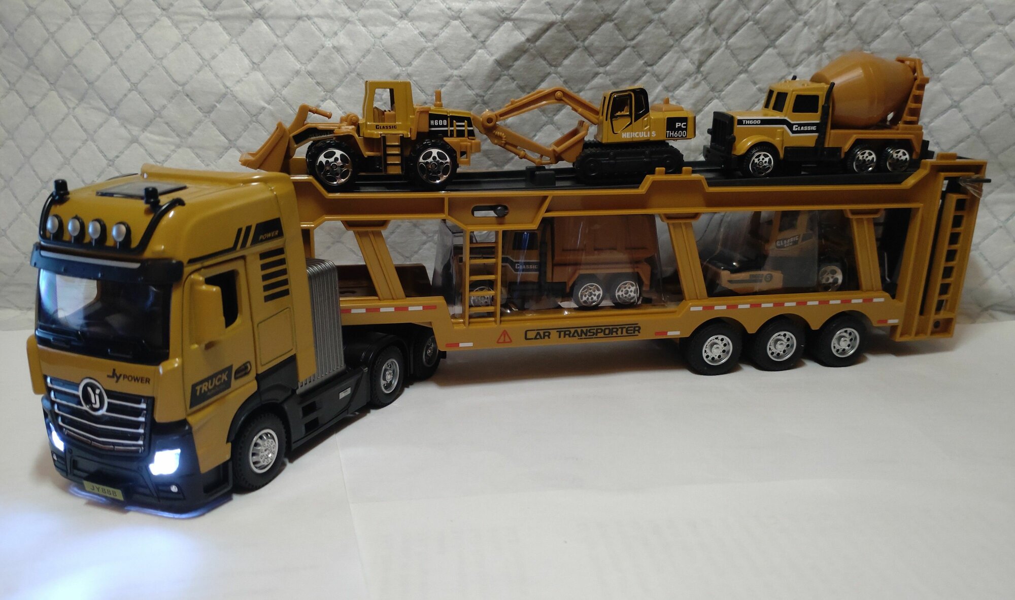 Автовоз + 5 машин спецтехники ( 41 см ) Металлические. VB50164