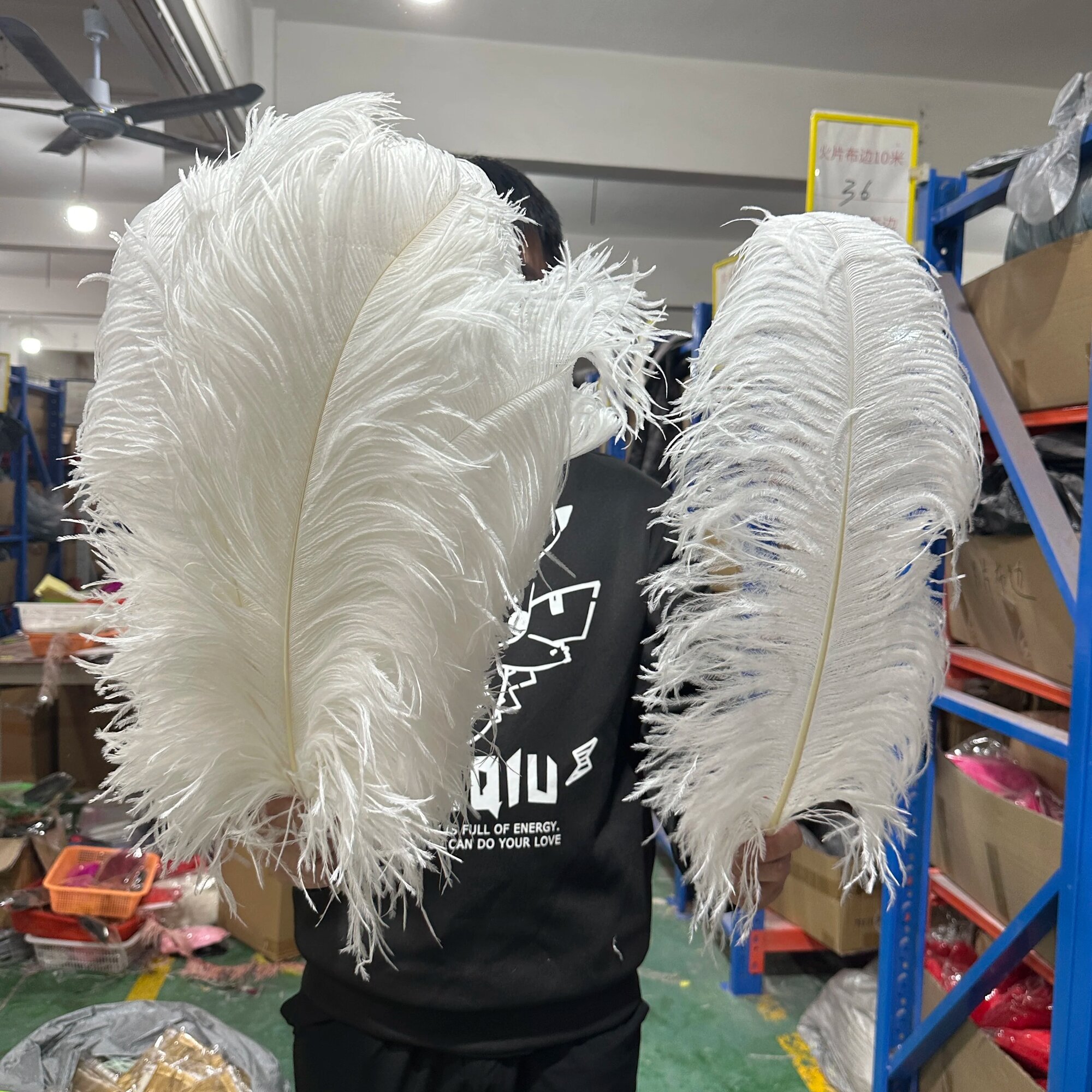 10 шт, белые страусиные перья, 40-65 см Белый, 15-20CM 6-8inch, White