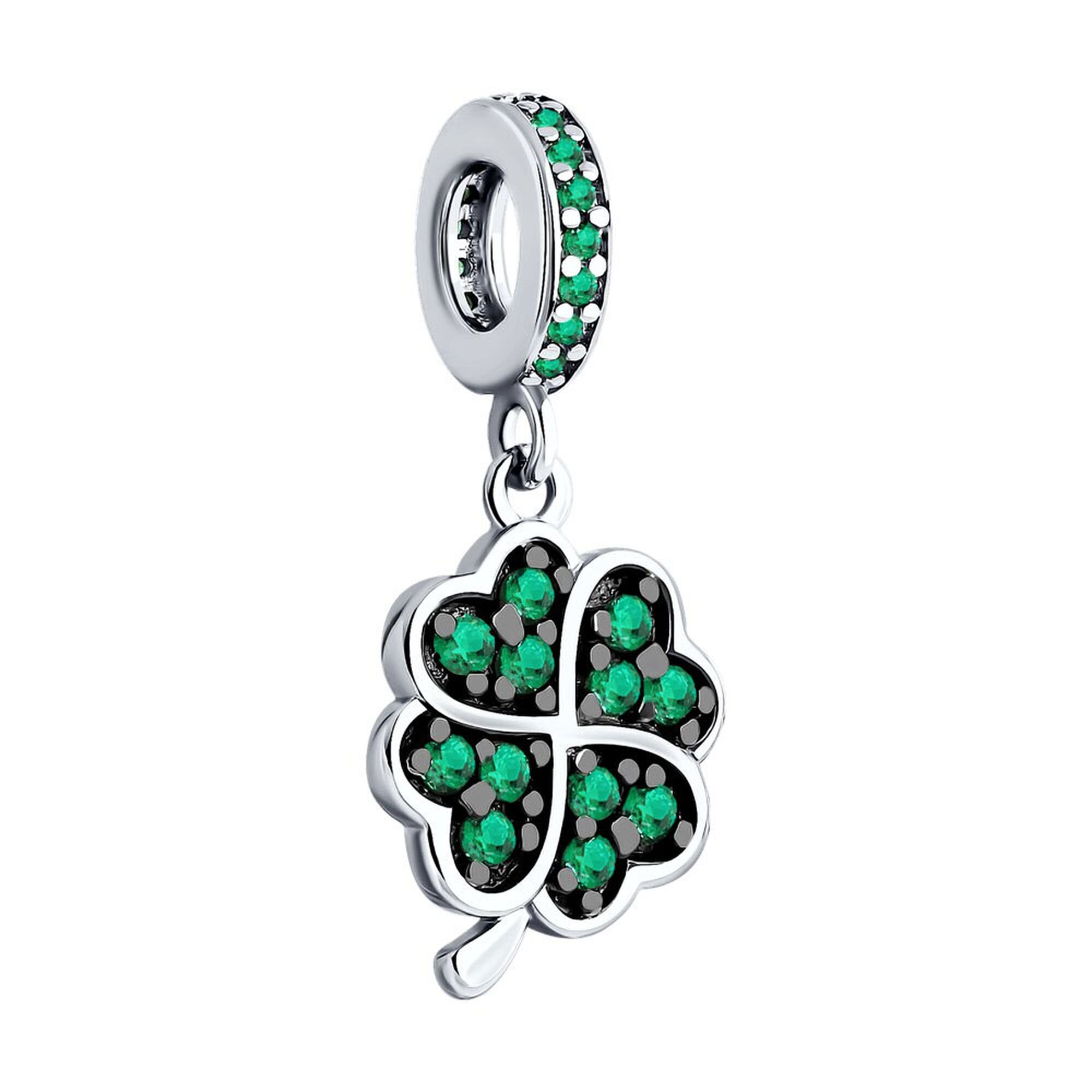 Шарм, серебро, 925 проба, родирование, фианит