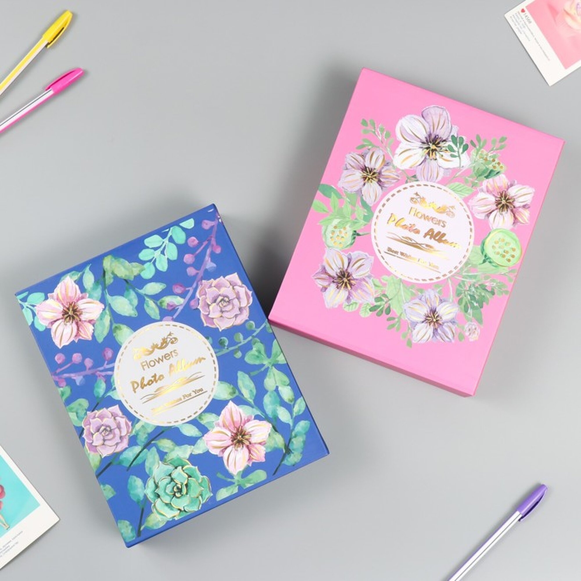 Фотоальбом на 100 фото 10х15 см "Лесные цветы" в коробке микс 26,5х21х5,3 см