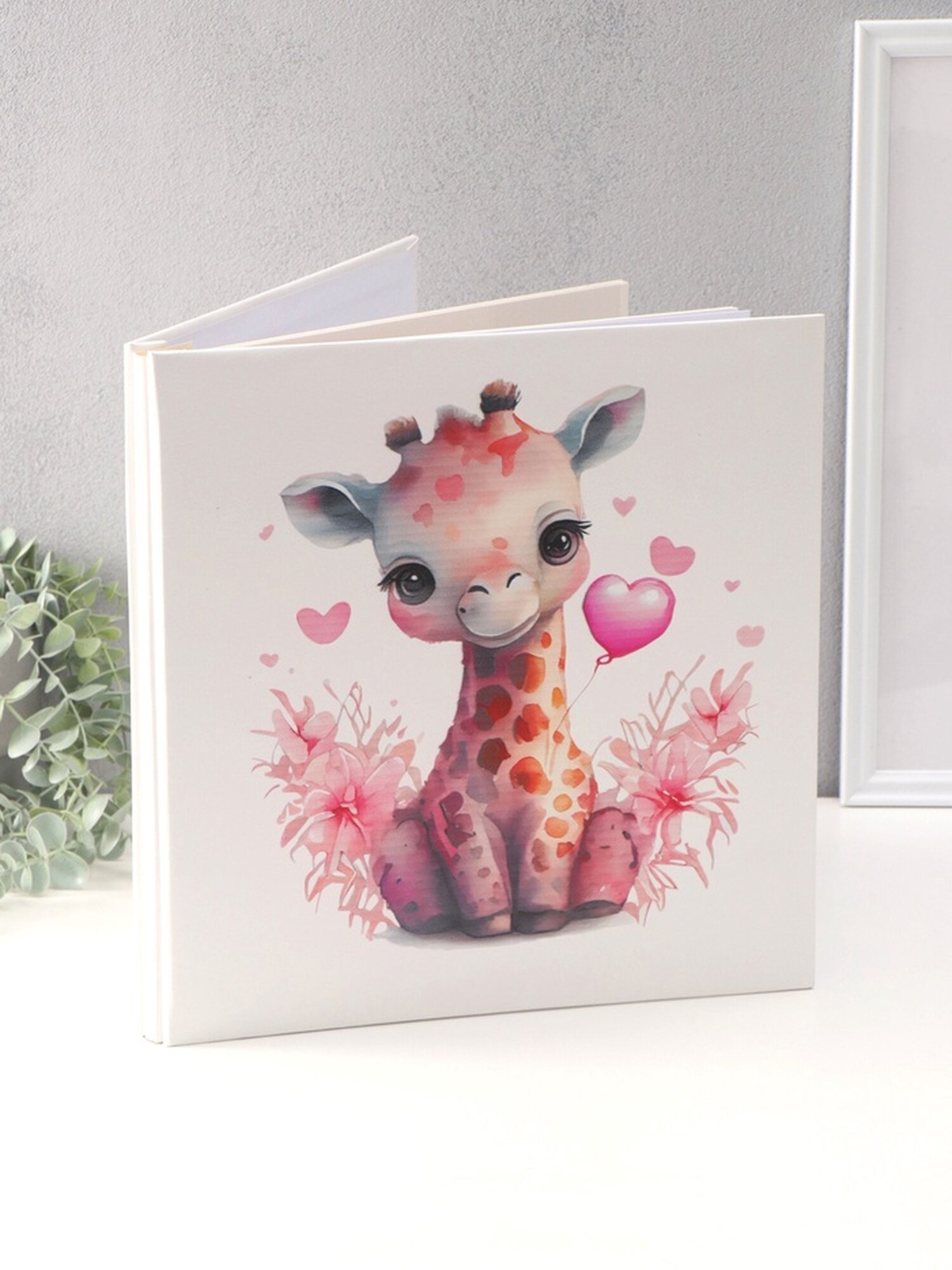 Фотоальбом магнитный 20 листов "Малыш-жираф с сердечками" кожзам, в коробке 2,6х32х33,5 см 1072000