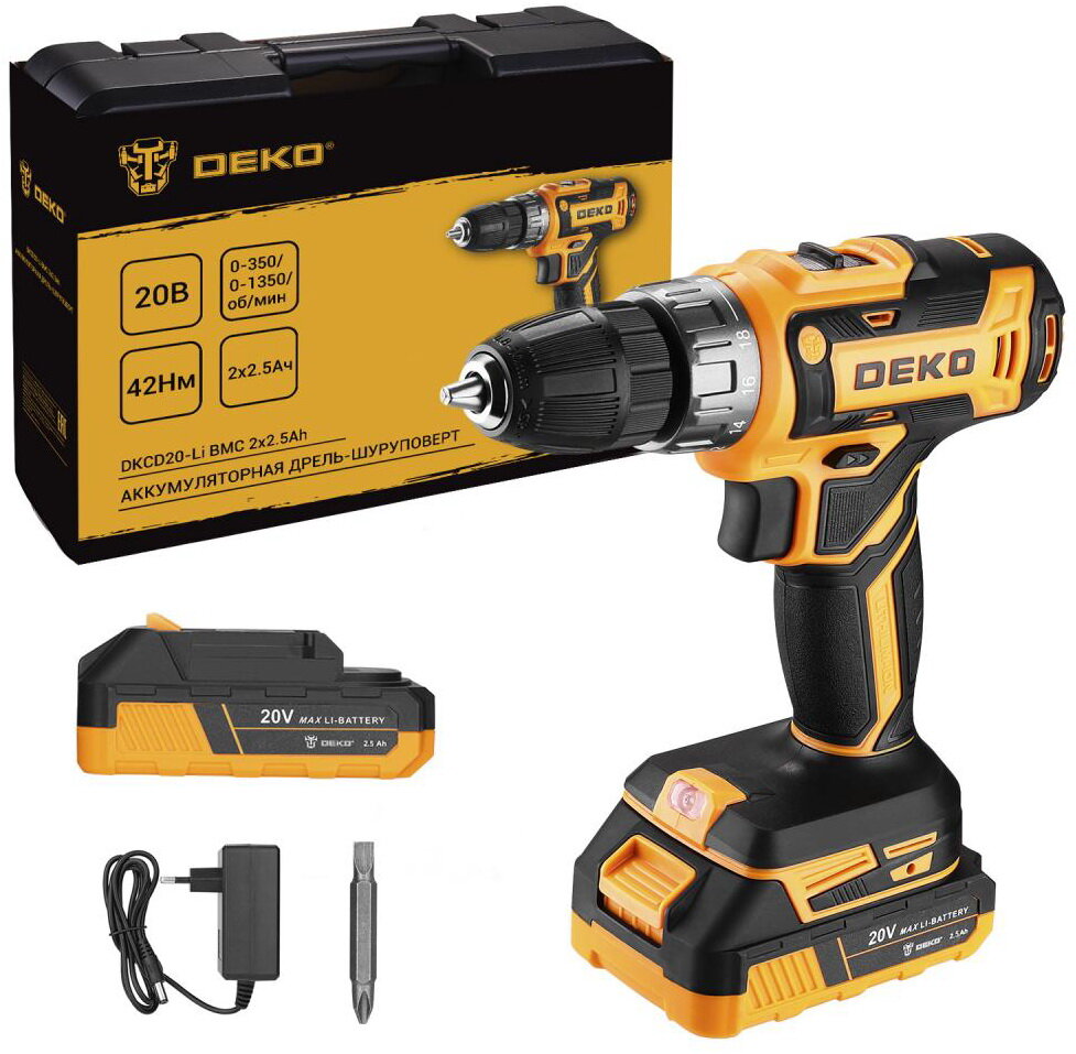 Дрель-шуруповерт Deko DKCD20-Li