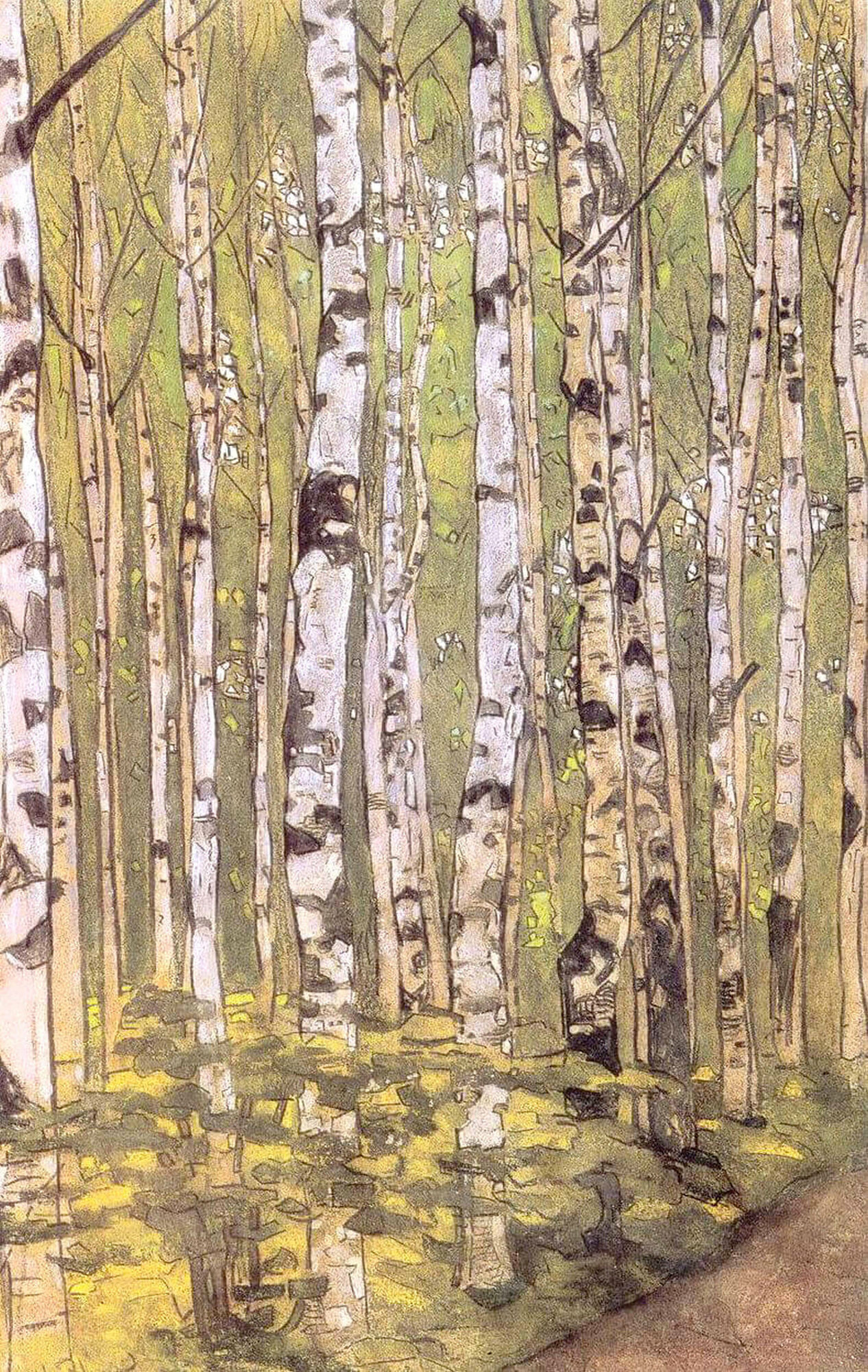 Картина Рериха Николая Берёзы 50х80 см