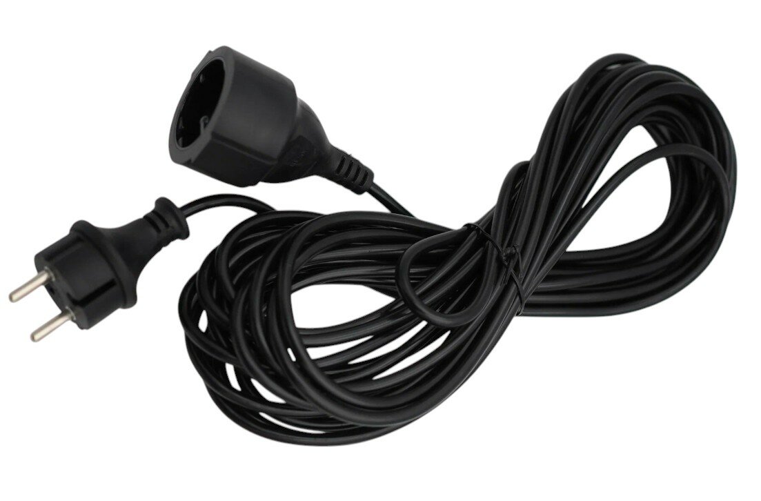 Удлинитель для гирлянды 10 метров уличный и для помещений, черный