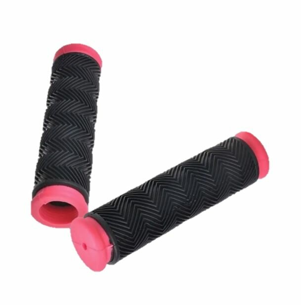 Ручки на руль 120мм розово-черные