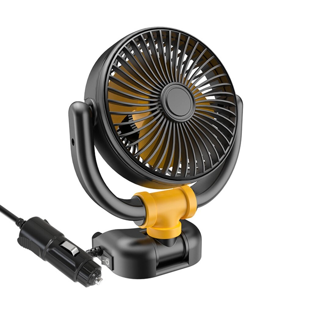 Автомобильный Вентилятор с Двойной Головкой USB-Вентилятора для Автомобиля, 5 В/12 В/24 В Вентилятор Охлаждения Автомобиля С Матовым Двигателем 2 Скорости, 360 Оборотов для Легкового Грузовика