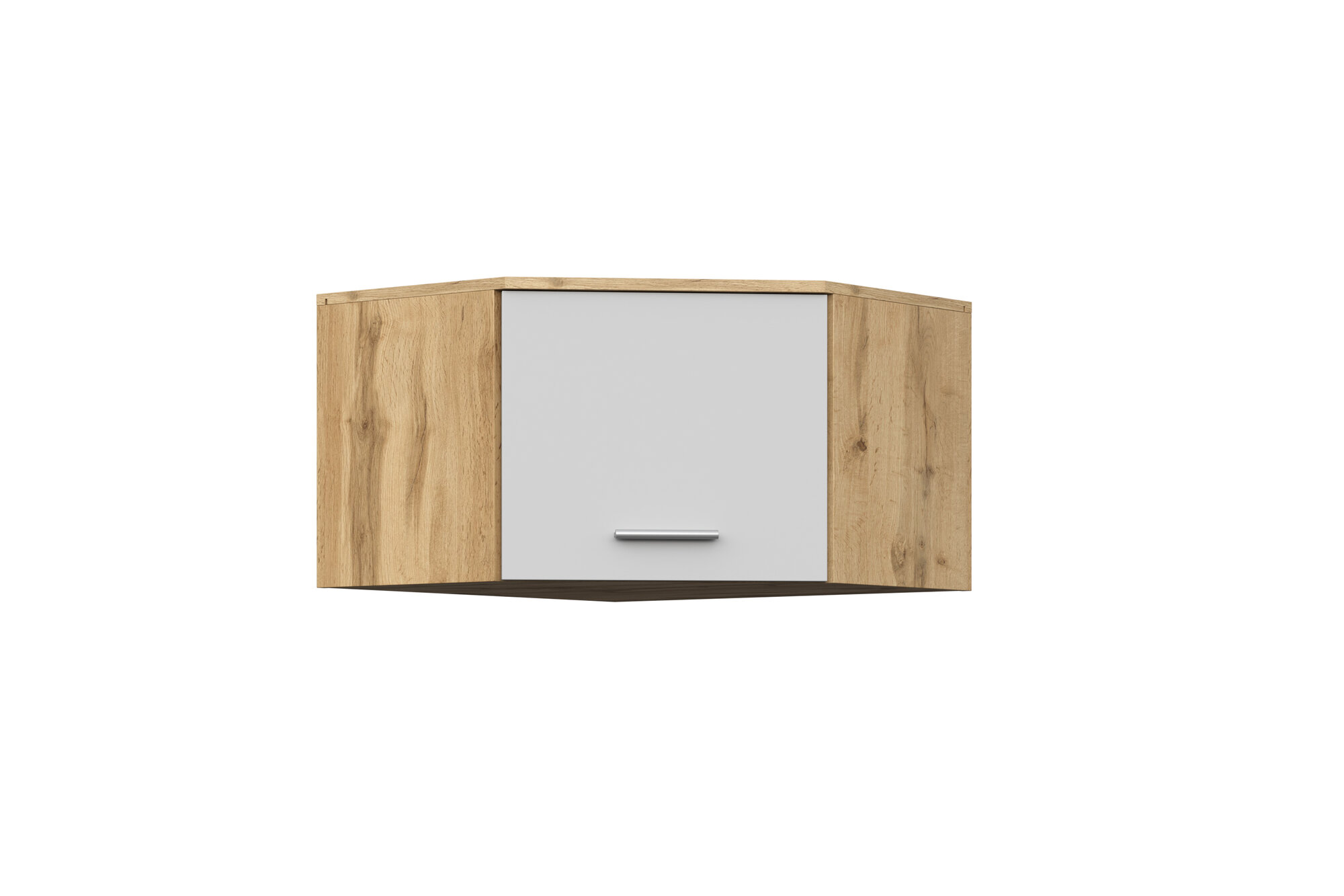 Антресоль на шкаф, антресоль угловая, FUN, Белый/Дуб вотан 64х40х64 см (ШхВхГ)