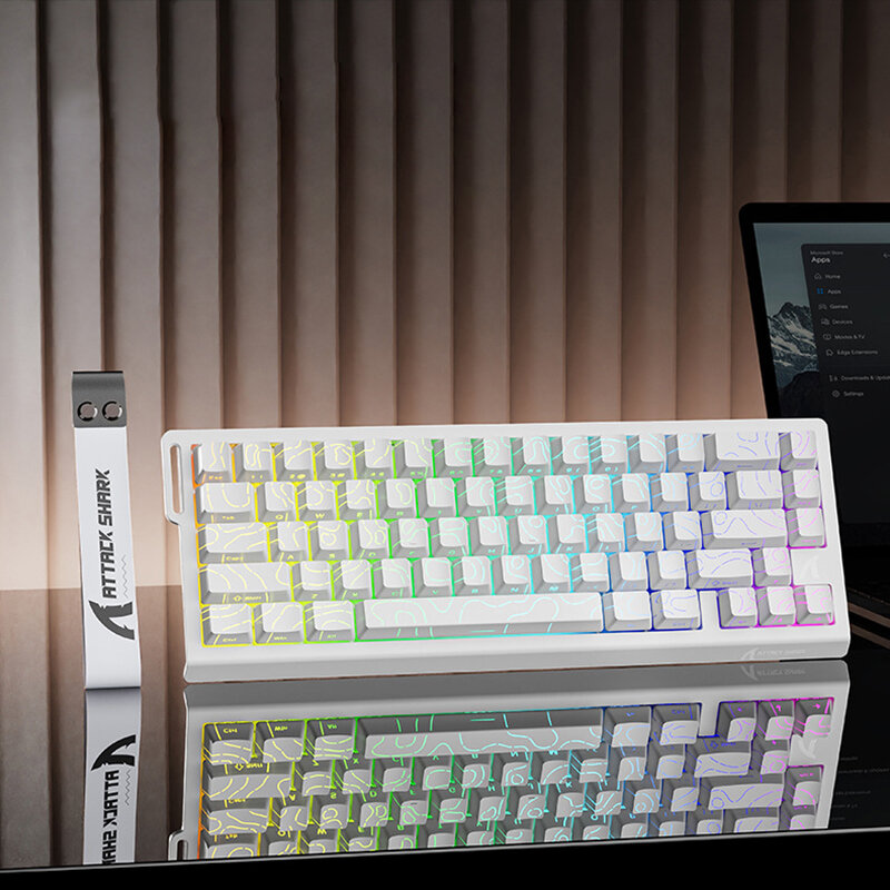 Беспроводная клавиатура Attack Shark X68 HE Magnetic Contour Line White (0634) Английская раскладка белый