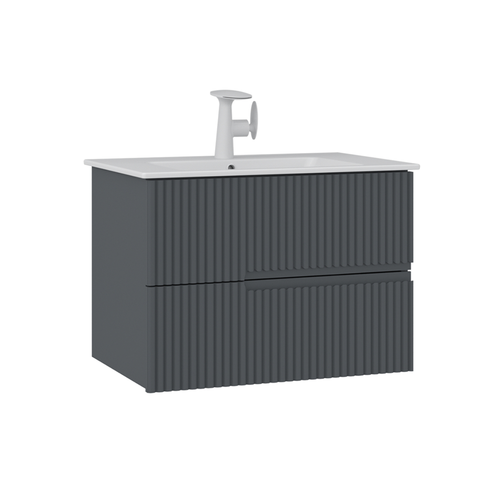 Тумба с раковиной ORKA Moonlight 70 антрацит матовый 5003439