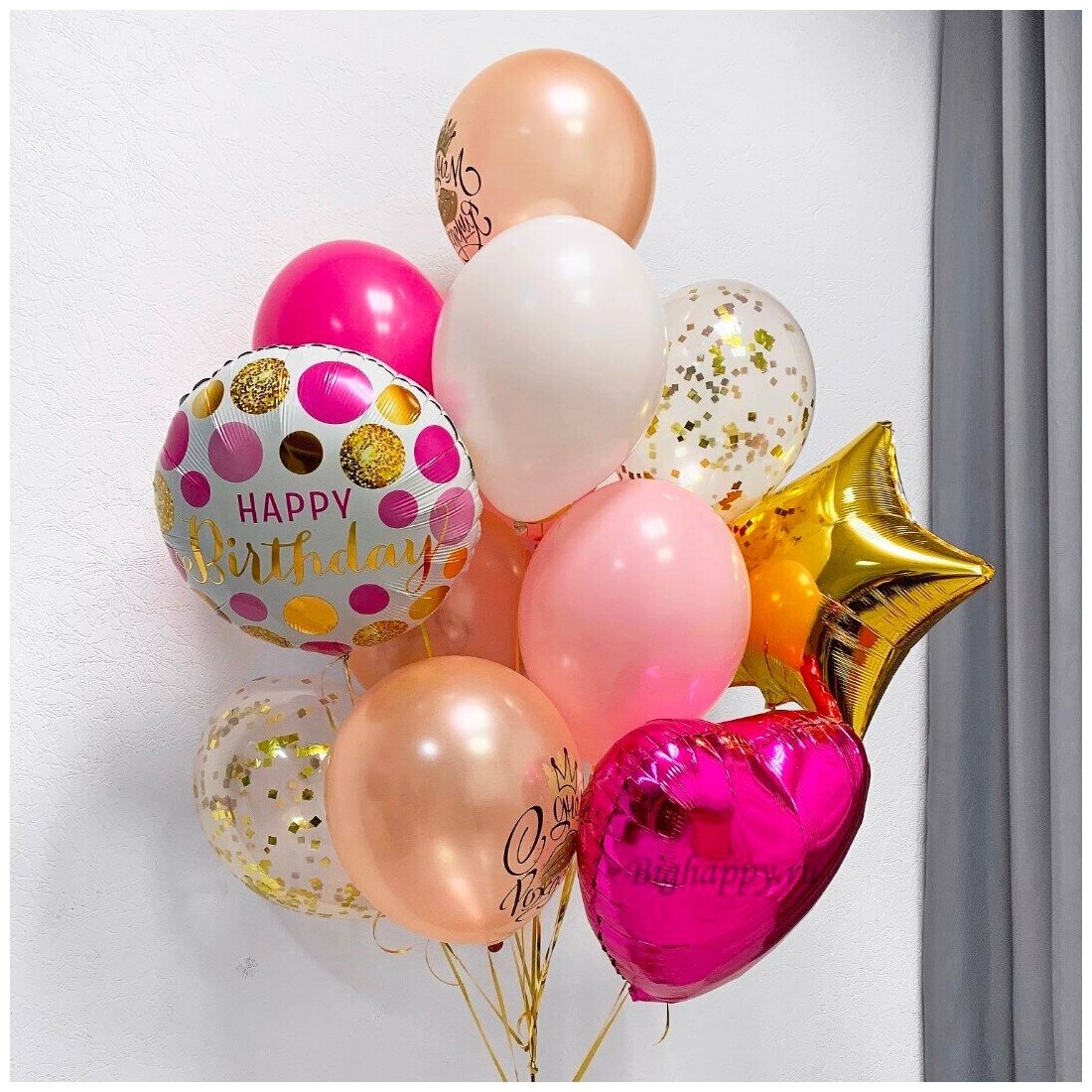 Букет из шаров ко Дню рождения "Яркое ассорти"