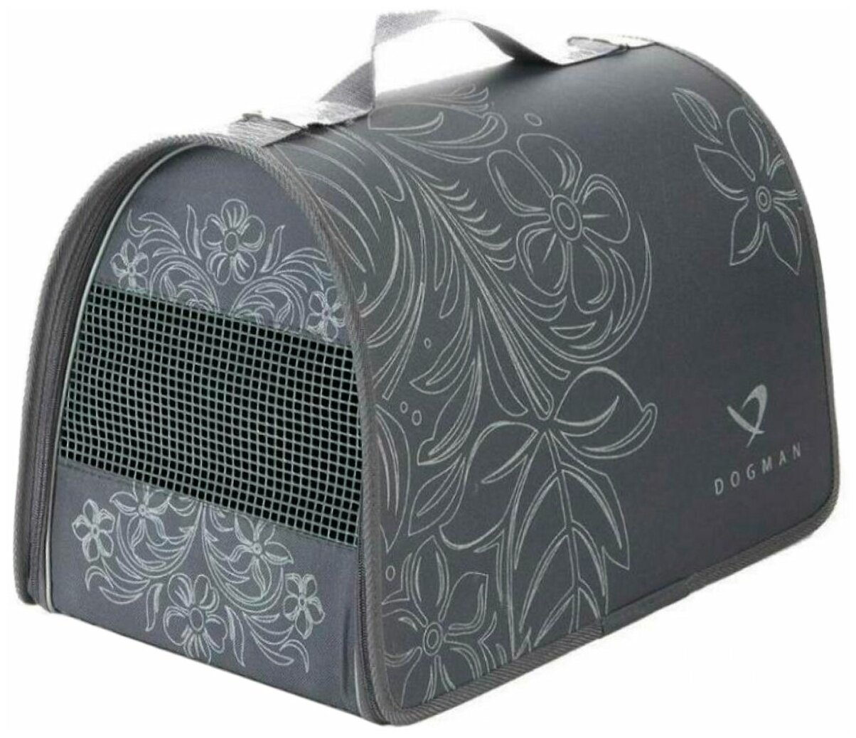 DOGMAN сумка-переноска «Лира» № 2 М, зима, иск. мех, серая, 40 х 25 х 24 см (1 шт)