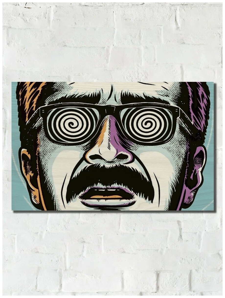 Картина интерьерная на дереве Хиппи арт (Инди арт, Психоделика, красочная картина) - 7415 Г