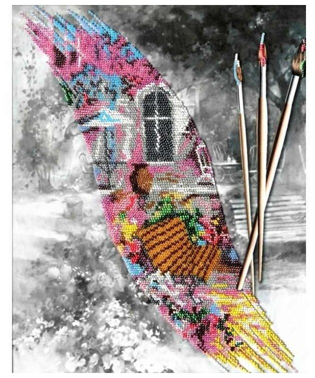 Набор вышивки бисером "Воздушная акварель", 36x28 см, Вышиваем бисером