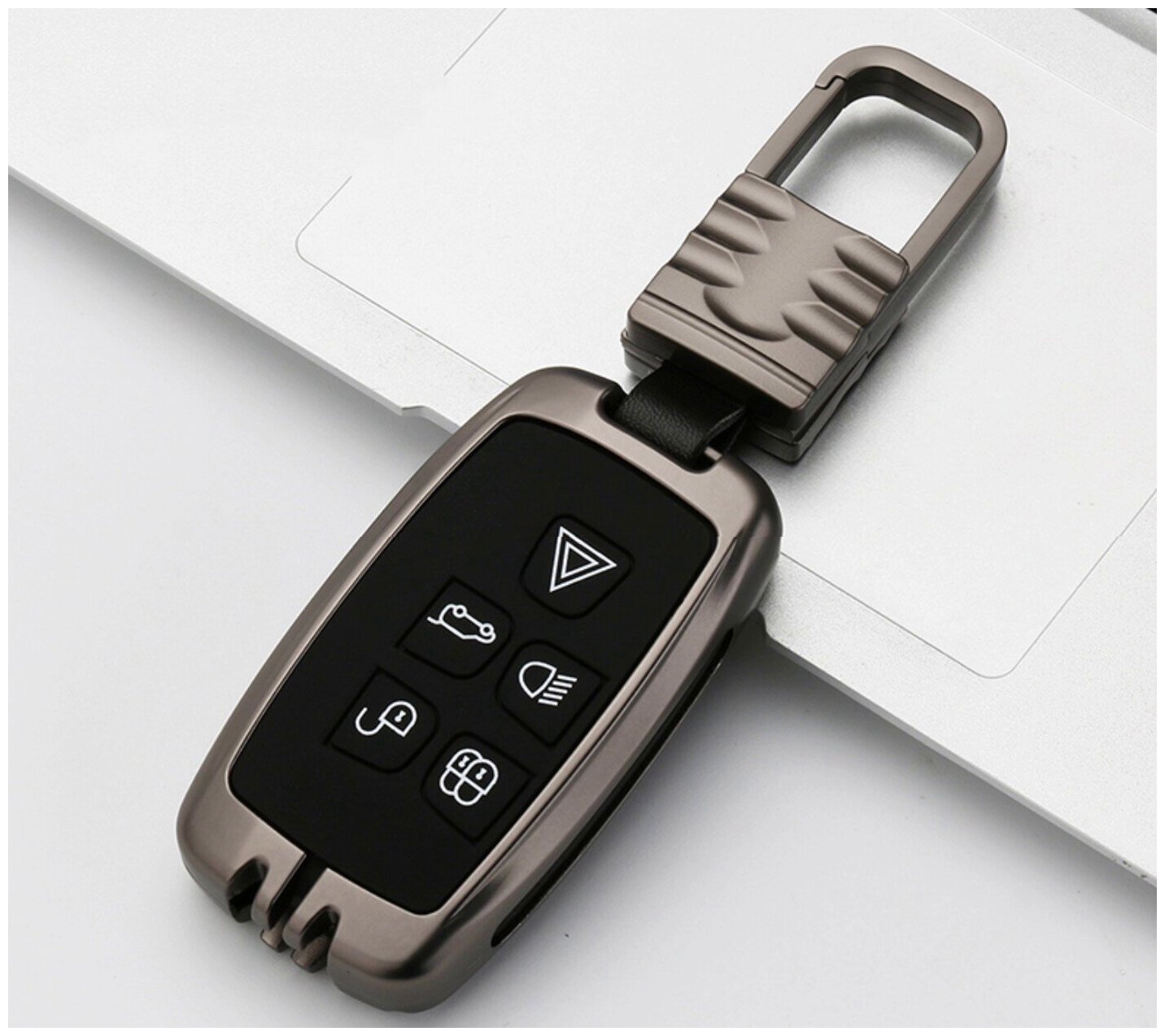 Металлический чехол MyPads для автомобильного ключа Jaguar I‑PACE F‑PACE XF Ягуар Ленд Рендж Ровер Land Rover (стальной)