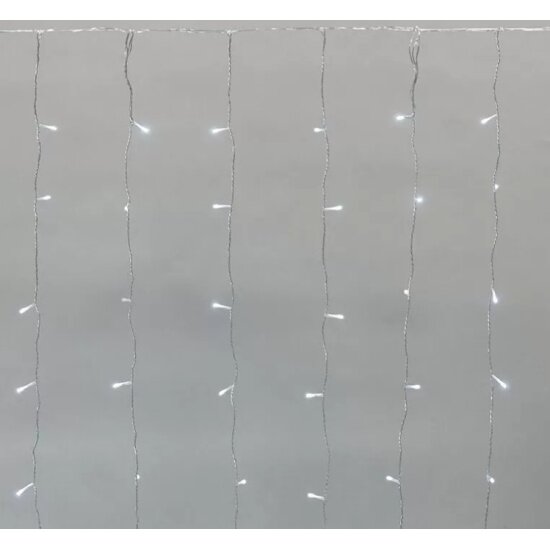 Светодиодная гирлянда Neon-night "Дождь" 2х1.5 м, 150 белых светодиодов, эффект мерцания, прозрачный провод