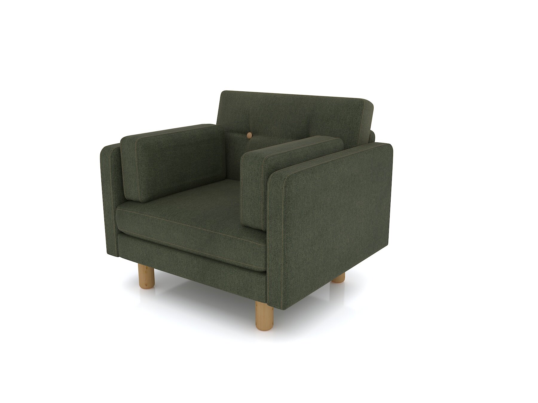 Кресло Arsko Ингвар, темно-зеленый, велюр мягкое, для дома, для гостиной, для отдыха дома, на балкон, скандинавский лофт