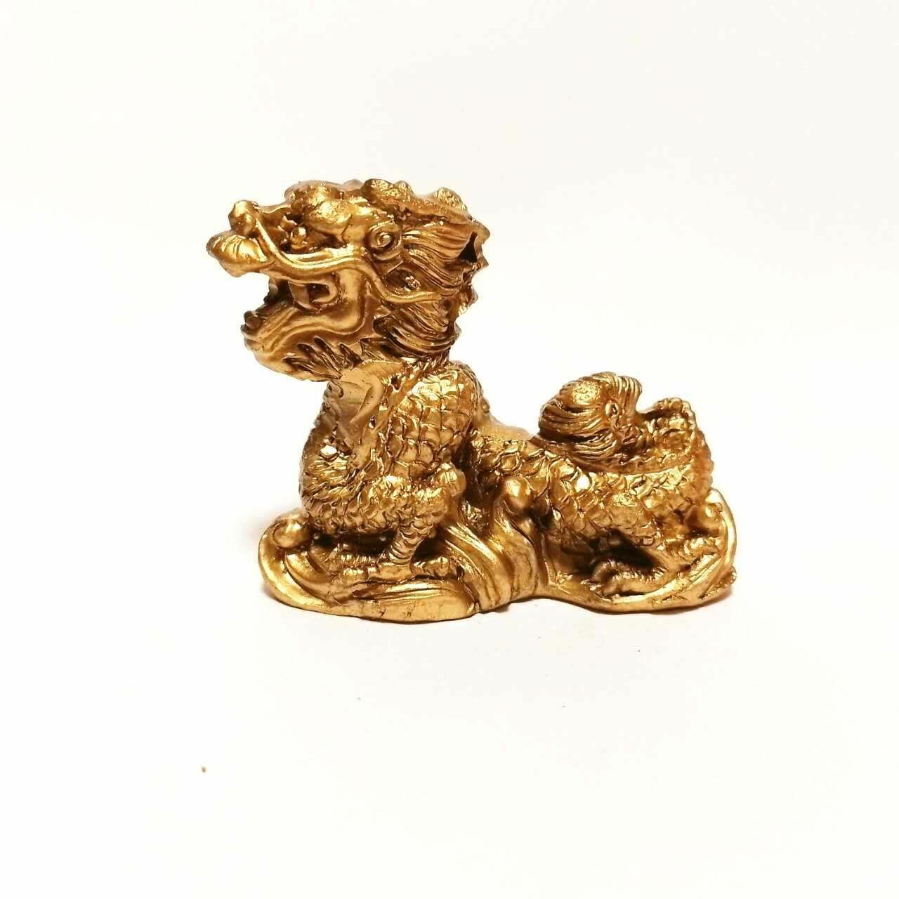 Китайская Статуэтка из Полистоуна под бронзу "Китайский Дракон" фигурка талисман фэншуй