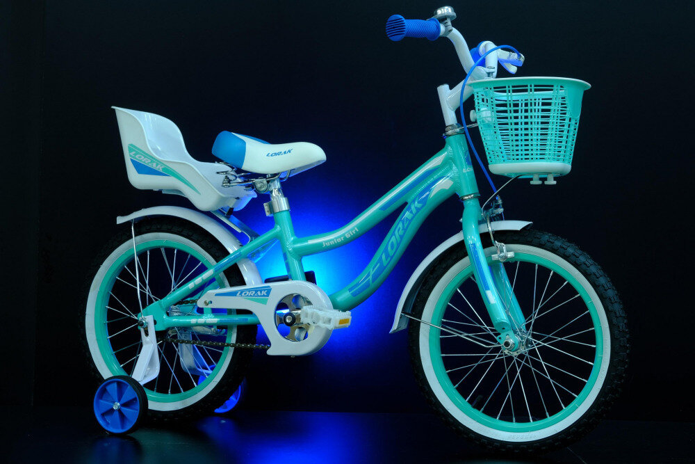 Велосипед детский LORAK JUNIOR 18 Girl Doll Светло Голубой, алюминиевая рама, под рост 110-130 см.