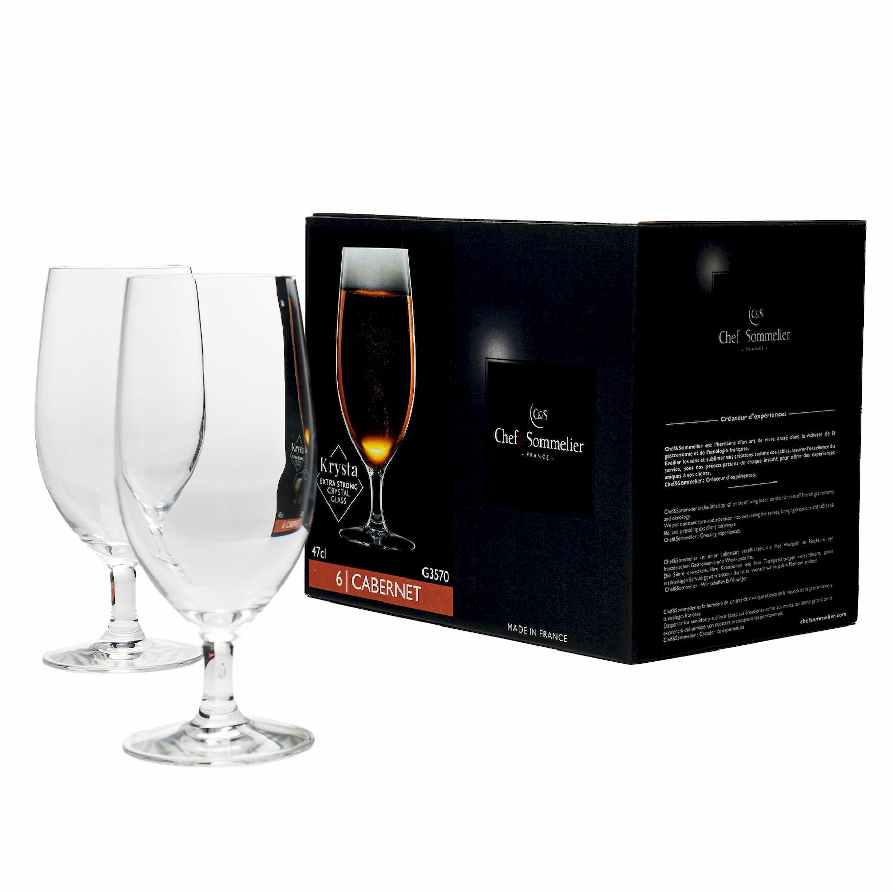 Набор бокалов Chef&Sommelier "Cabernet", хрустальное стекло, 470мл, 6шт