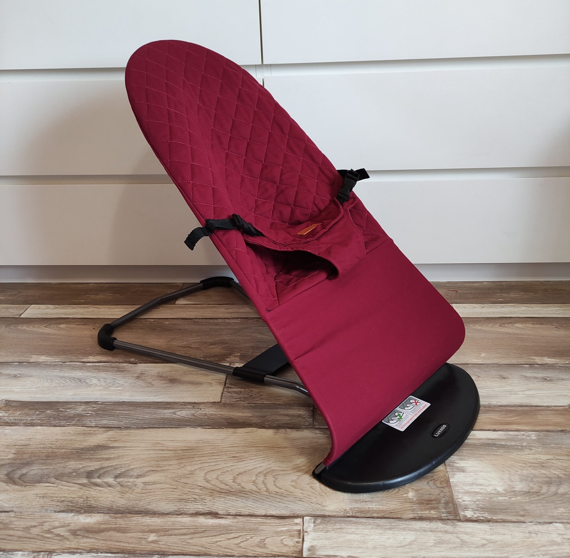 Детский шезлонг для новорожденных от 0 Luxmom цвет бордовый