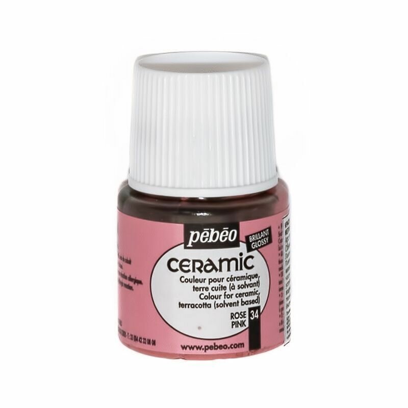 Краска для керамики и металла Pebeo Ceramic, 45 мл, 034 розовый