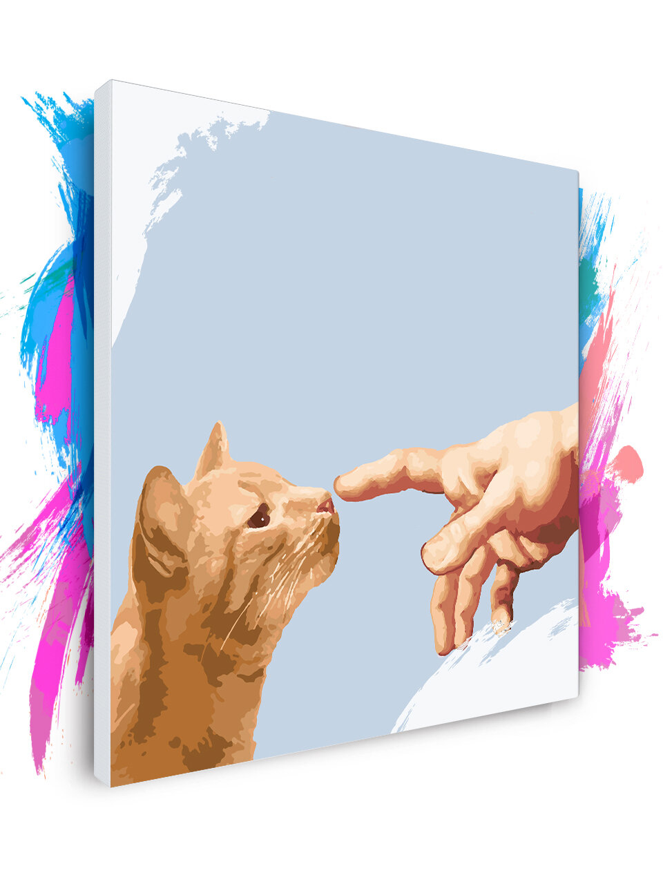 Картина по номерам на холсте Сотворение кота, 100 х 100 см