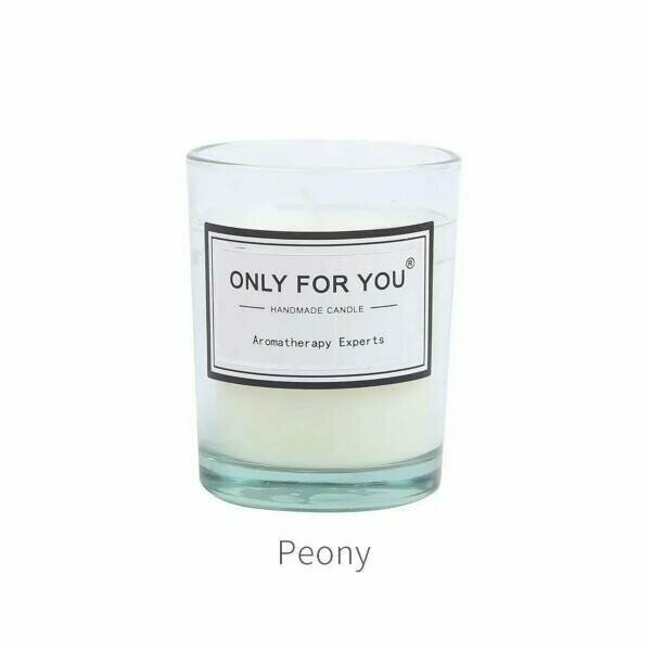 ONLY FOR YOU Handmade candle PEONY (Свеча ароматическая пион, высота 6 см.), 1 шт.