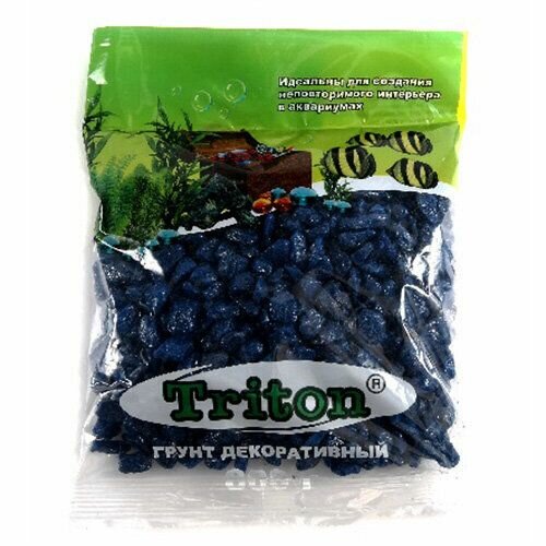 Тритон Грунт блестящий, синий, крупный, 800 г