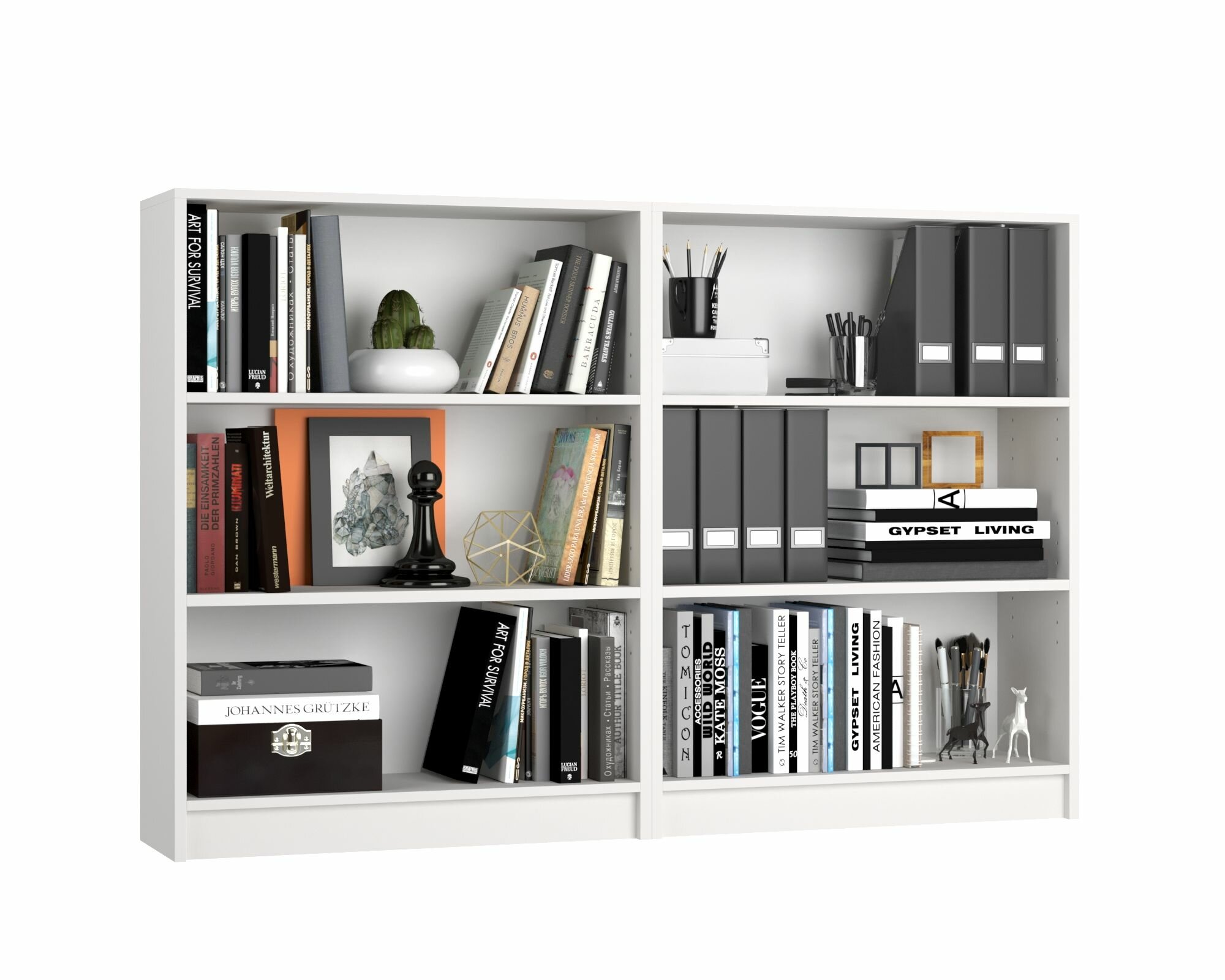 Стеллаж с полками для книг Мебель на Руси "Билли 22" 160х106х28, белый