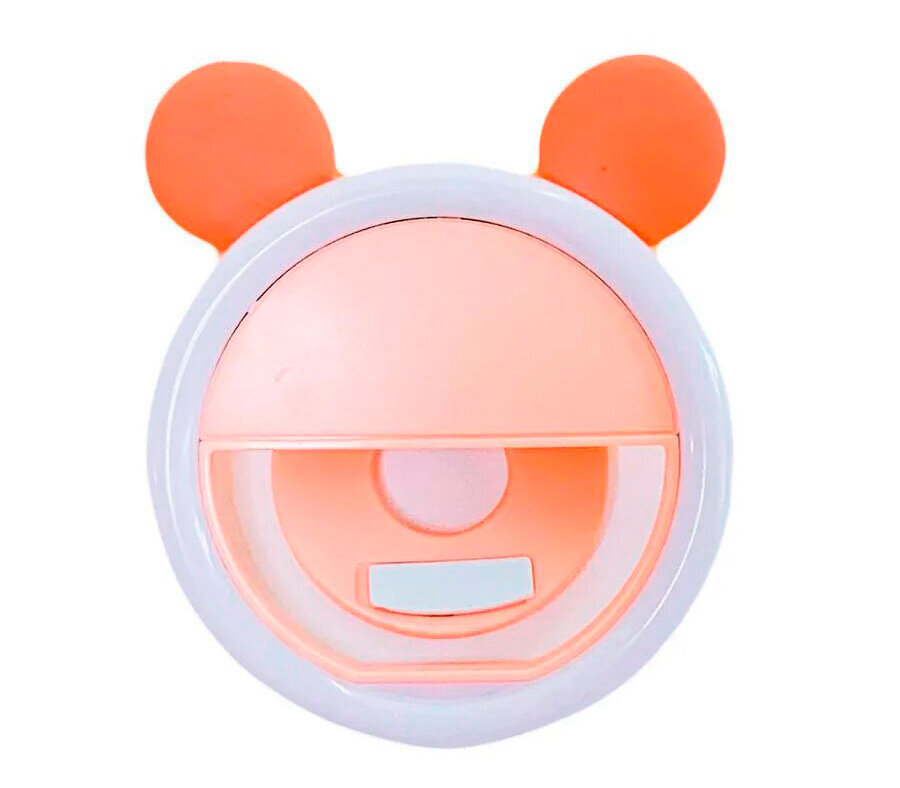 Кольцевой осветитель Live Makeup Phone Clip, для телефона, 3 Вт, 5600k, оранжевый, питание от USB