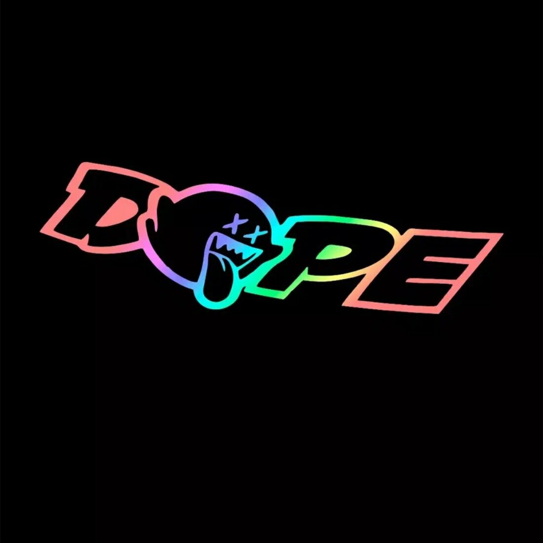 Голографическая JDM наклейка "Кайф-удовольствие" Dope