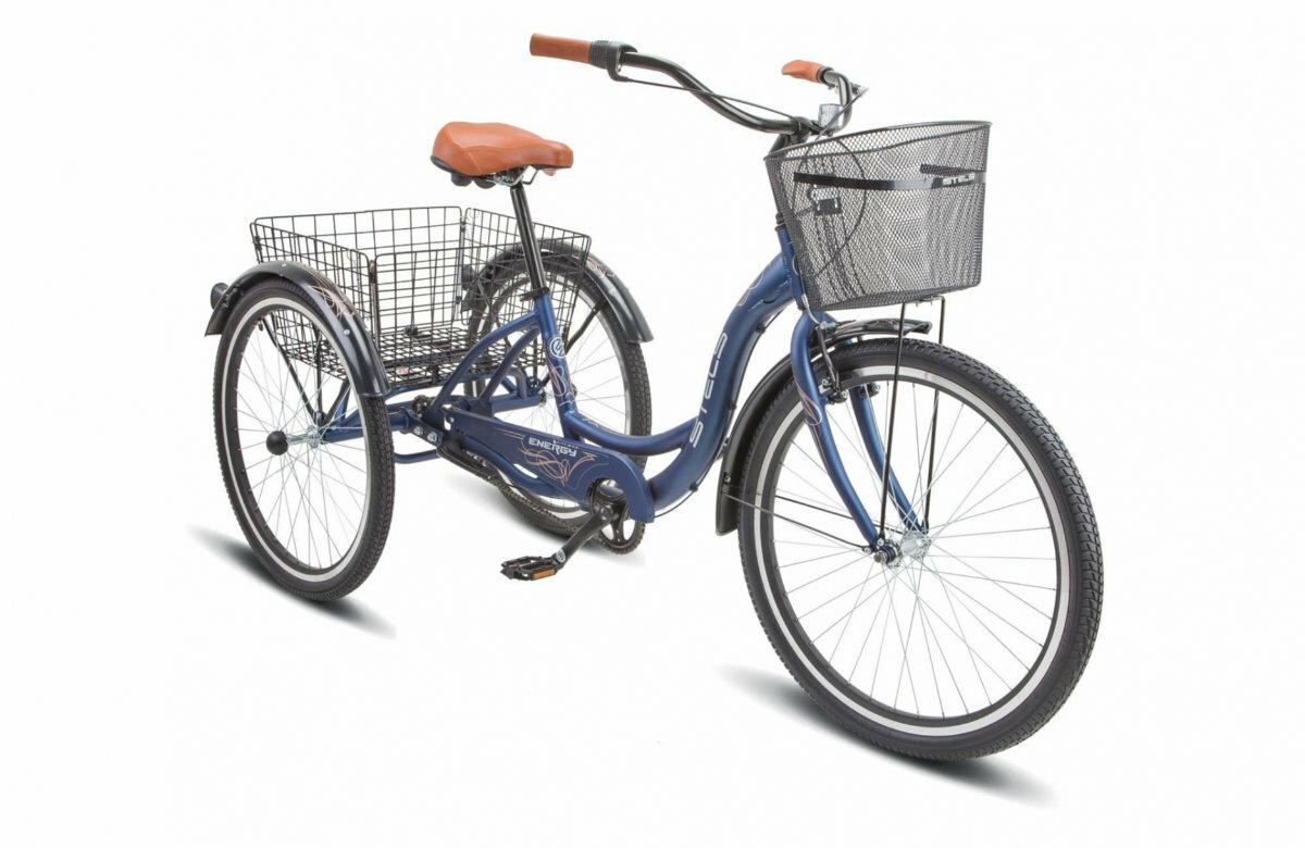 Велосипед трехколесный Energy-III 26" 3ск. Рама 16" Синий/золотой 3-х колесный, рама 16" Синий/зол STELS LU092456