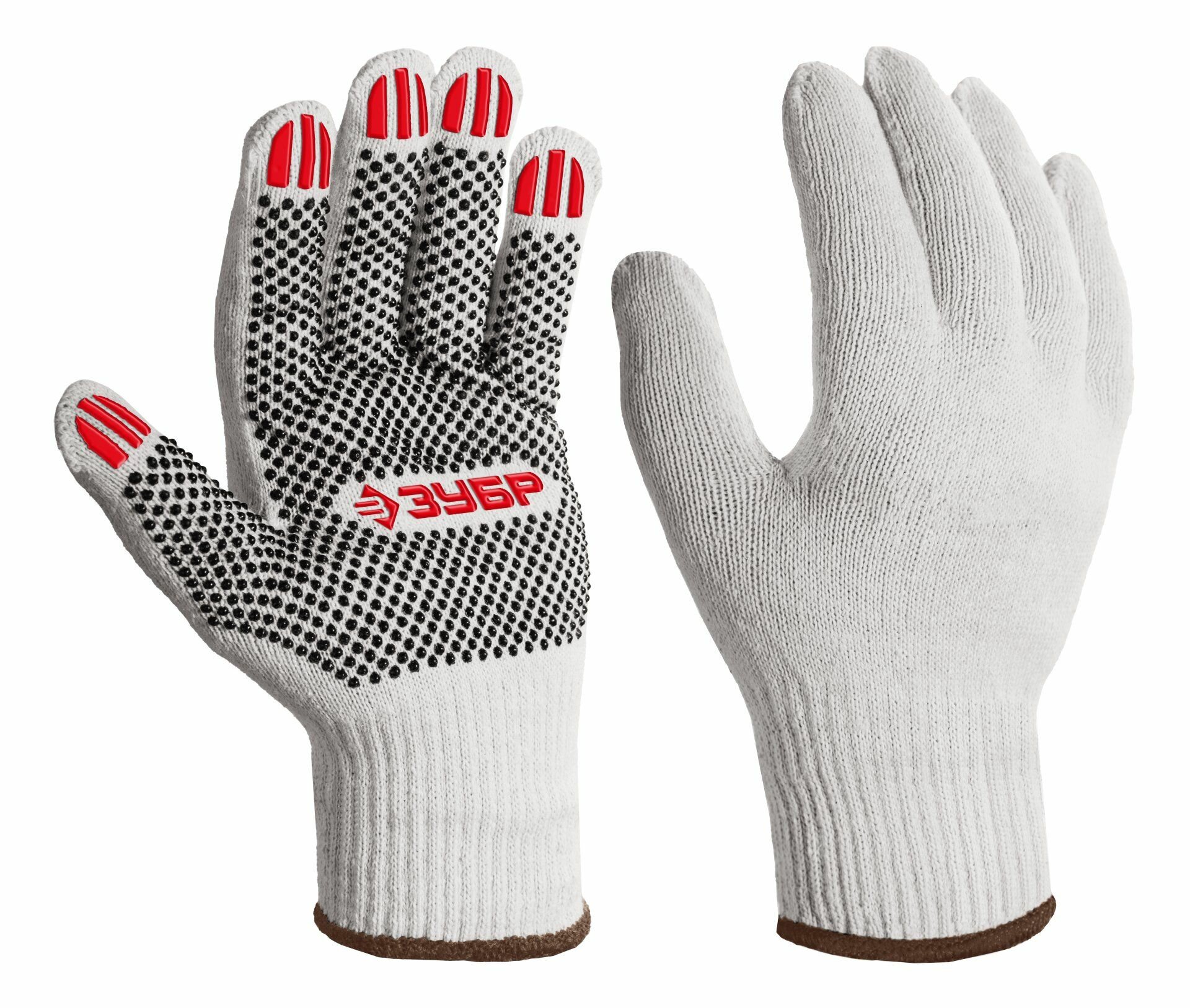 Перчатки ЗУБР оптима XL, х/б, ПВХ покрытие, точка, 10 класс защиты 11440-XL