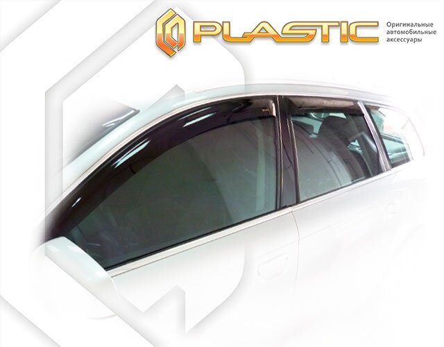 Дефлекторы окон (Classic полупрозрачный) Audi A6 2005 - 2011 г. в. СА Пластик (Арт. 2010030311852)