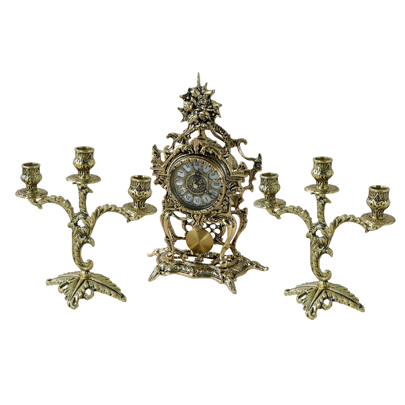 Часы антикварные каминные с канделябрами Весна, Bello De Bronze KSVA-BP-28041