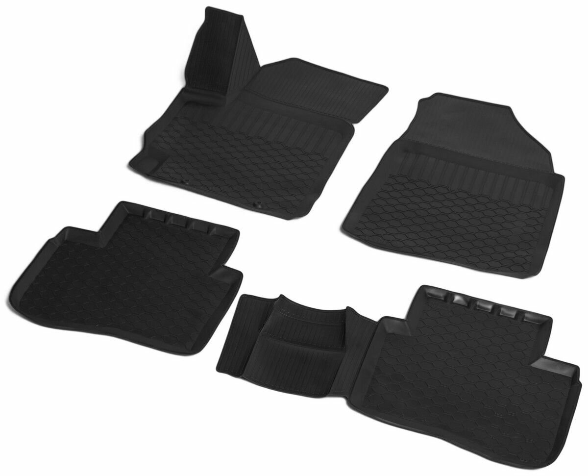 Коврики в салон автомобиля Rival для Geely Atlas Pro 2021-н. в, полиуретан, с крепежом, 4 части, 11905001