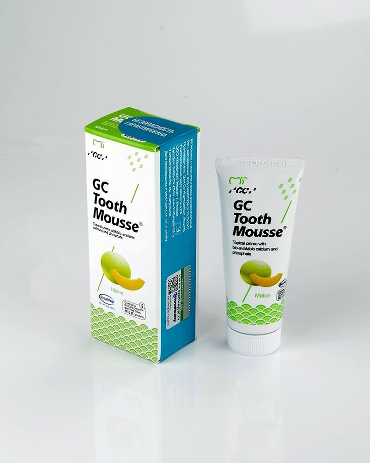 Зубной гель Tooth Mousse Тусс мусс - аппликационный гель для реминерализации и снижения чувствительности зубов, 40 г (Дыня)