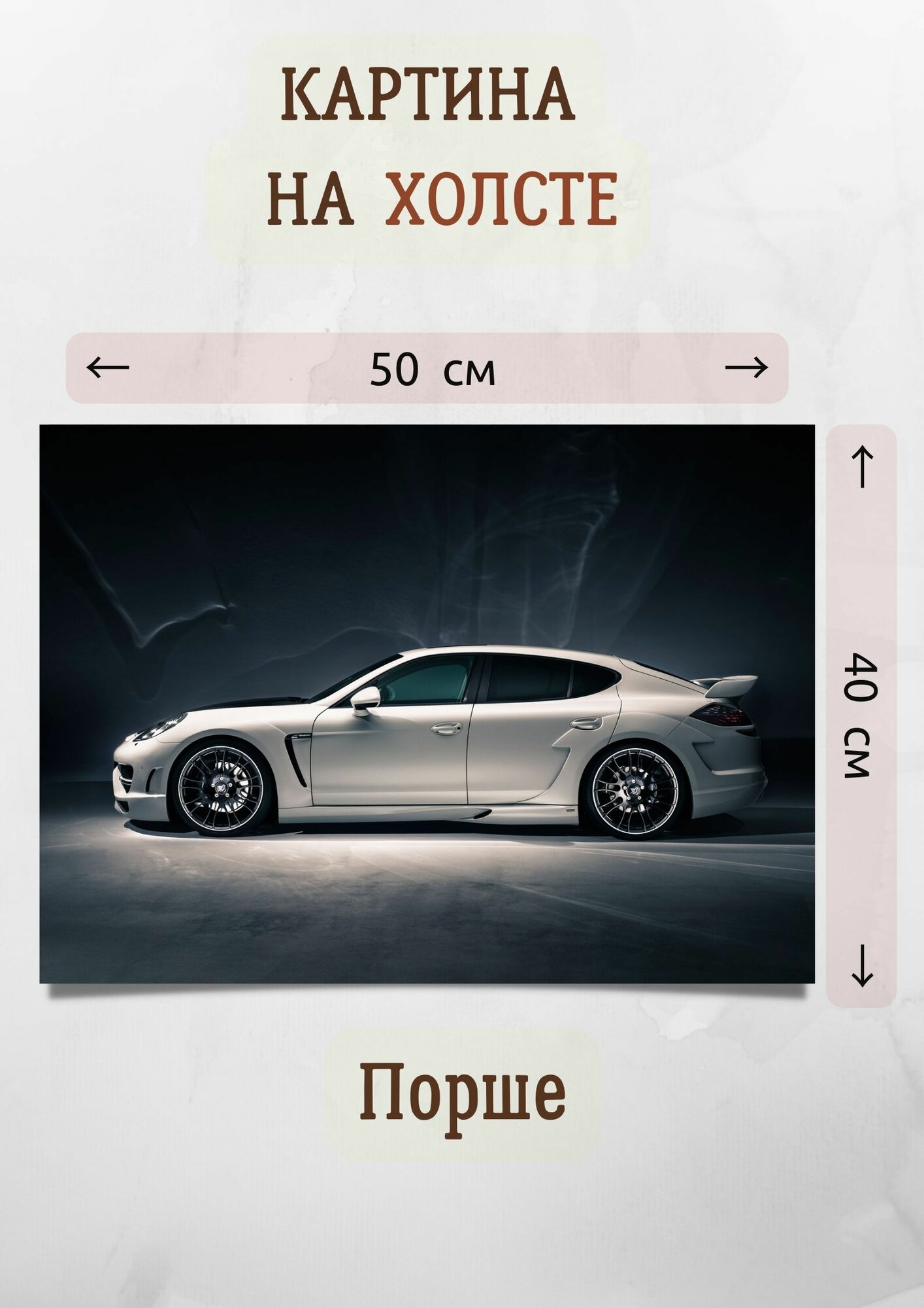 ФотоКартина с автомобилем сбоку интерьерная "Porsche Panamera" 40х50