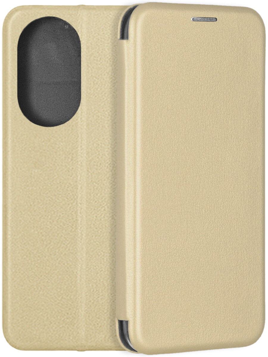 Чехол-книжка для Honor 200 золотистый / подставка, отделение для карт