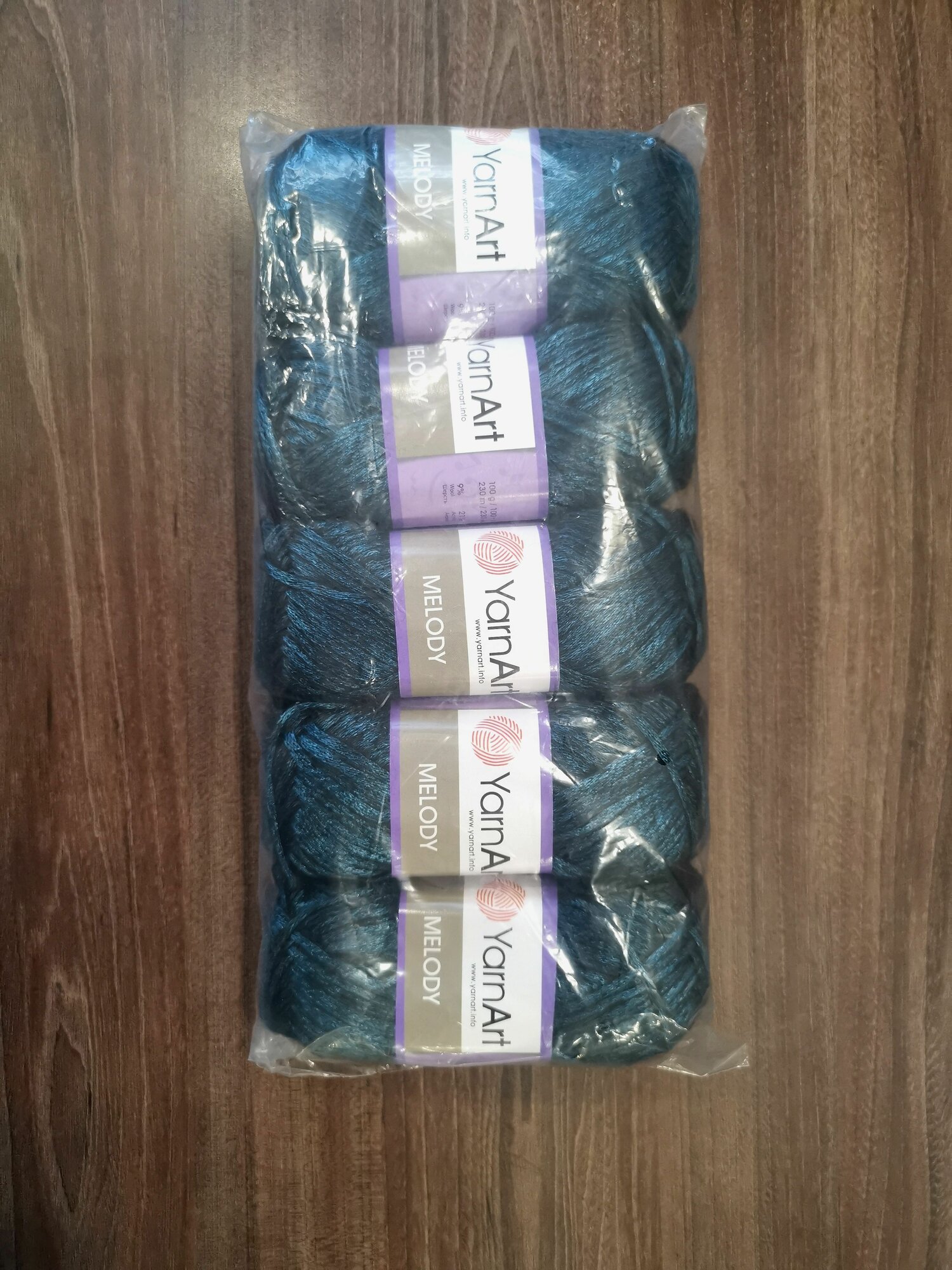 Пряжа Мелоди (Melody) упаковка 5 мотков 100 г. 230 м. 9% шерсть 21% акрил 70% полиамид 100 г. 230 м. цвет 890 черно-петрольный