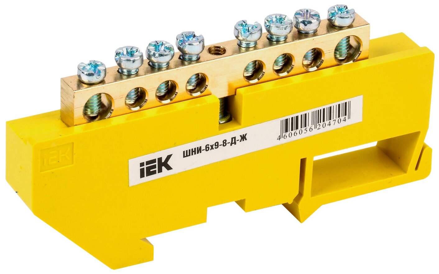 Шина сборная нулевая (полосовая) IEK, 100 А, ШНИ-6х9-8-Д-Ж (арт. YNN10-69-8D-K05)