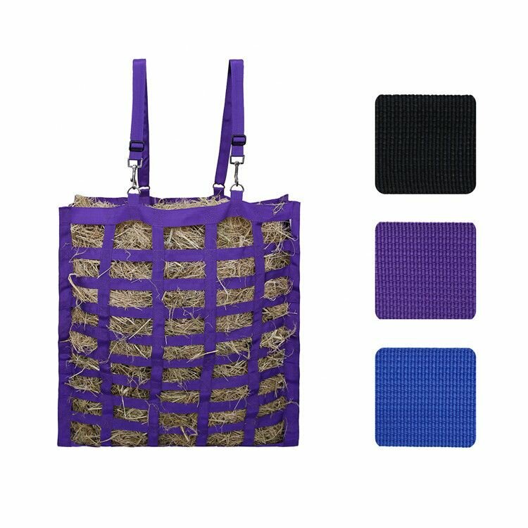 Нейлоновый мешок для сена с медленной подачей для лошадей, регулируемая передвижная кормушка для прицепа и стойла