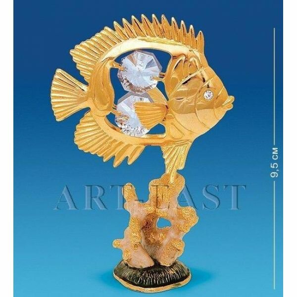 Фигурка на кораллах Рыбка-Дискус A7887 Crystal Temptations, Металл, кристалл